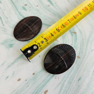 Sunburst Carved Buttons | Set of 2 Vintage Buttons | Brown Wood Effect ...