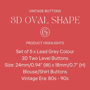 Grey Oval Buttons | Concentric Circle Buttons | Set of 5 Lead Grey ...