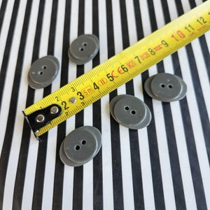 Grey Oval Buttons | Concentric Circle Buttons | Set of 5 Lead Grey ...