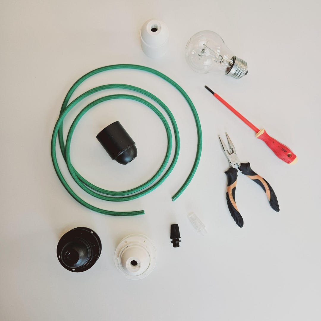 Custom Textile Cable Lamp Kit | 3 Core DIY Electrical Fabric Flex ...