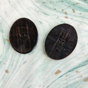 Sunburst Carved Buttons | Set of 2 Vintage Buttons | Brown Wood Effect ...