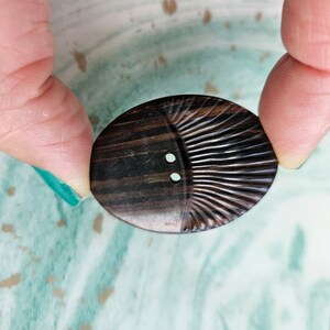 Sunburst Carved Buttons | Set of 2 Vintage Buttons | Brown Wood Effect ...