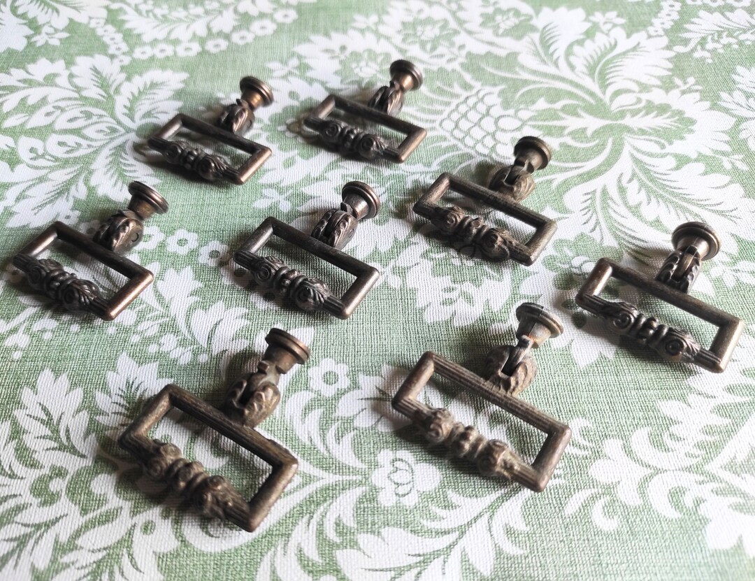Ornate Brass Drawer Handles | Set of 8 or 10 Vintage Metal Pulls ...