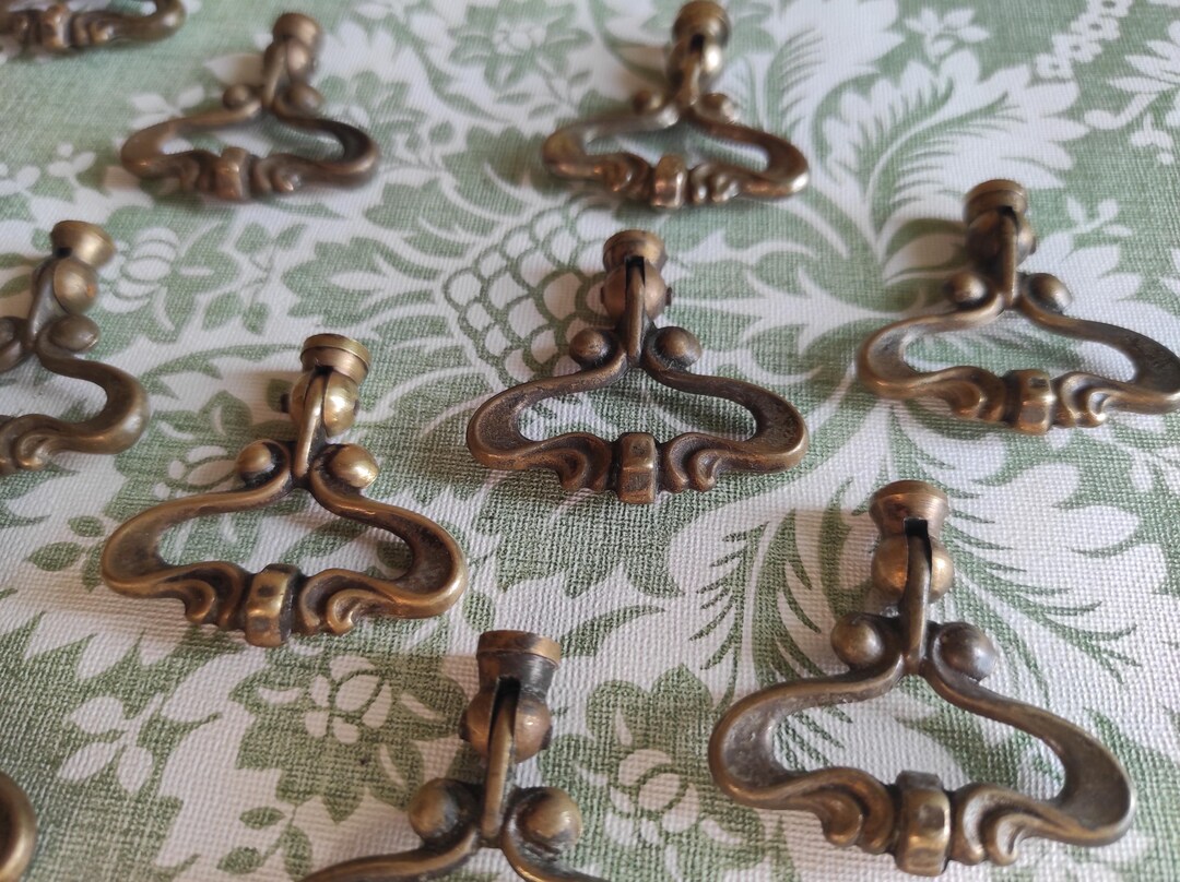 Set of Ornate Brass Drawer Handles | Vintage Metal Pulls | Kitchen ...