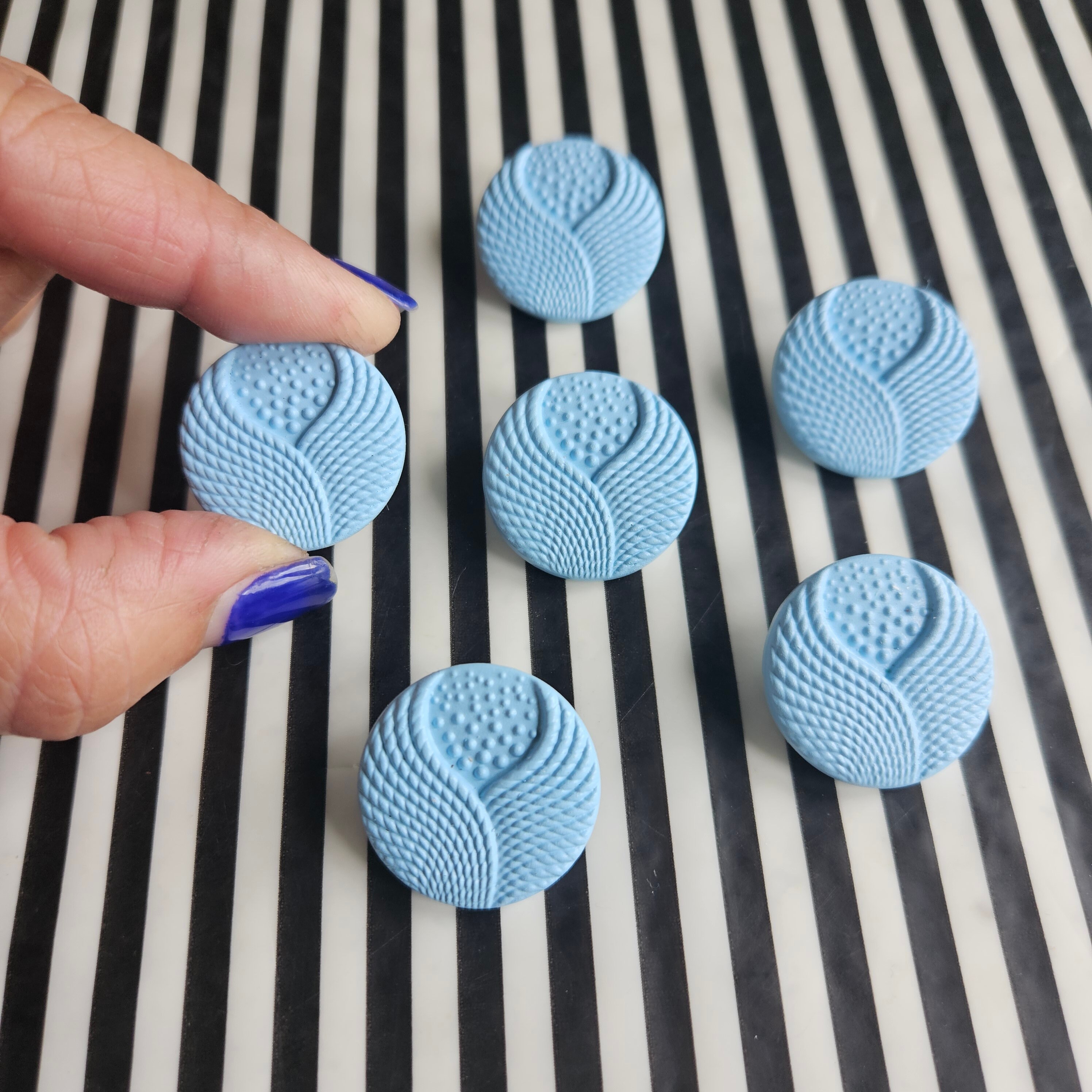 Vintage up Cycled Art Deco Buttons | Set of 6 Hand Pressed Czech Glass ...