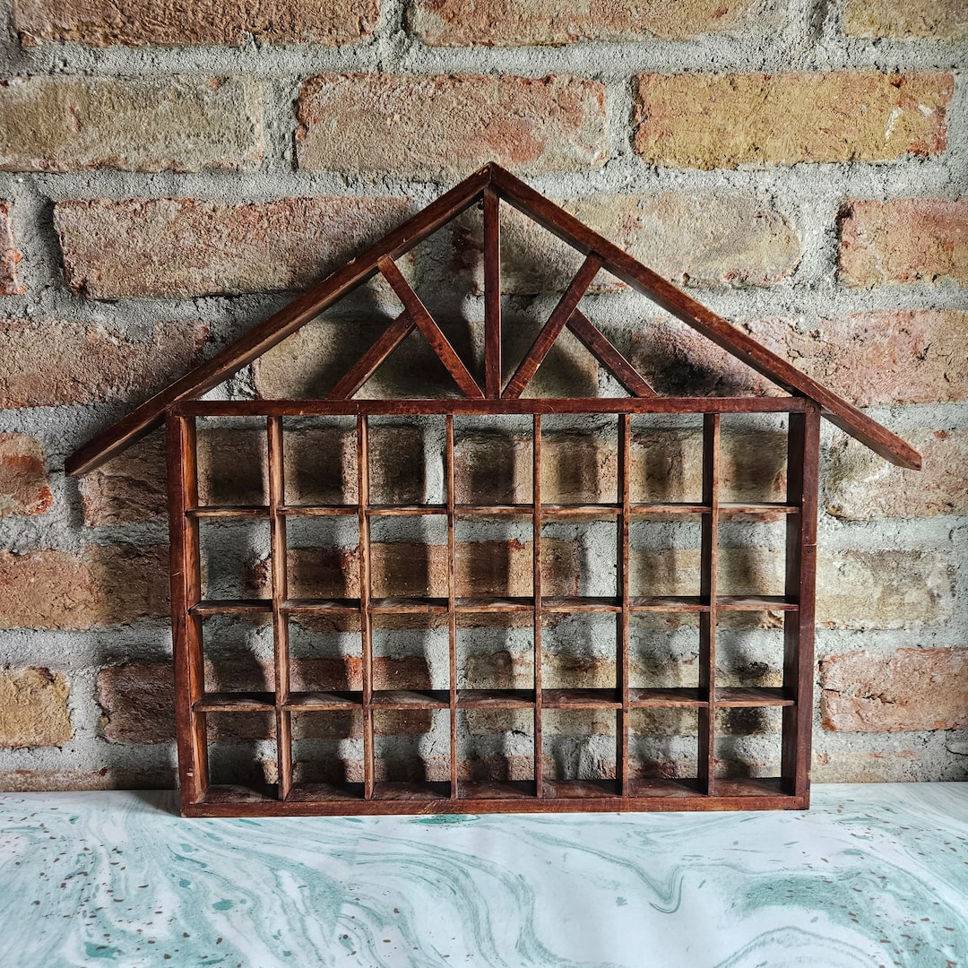 Vintage Keepsake Display Shelves House Shape Box Wooden - Etsy