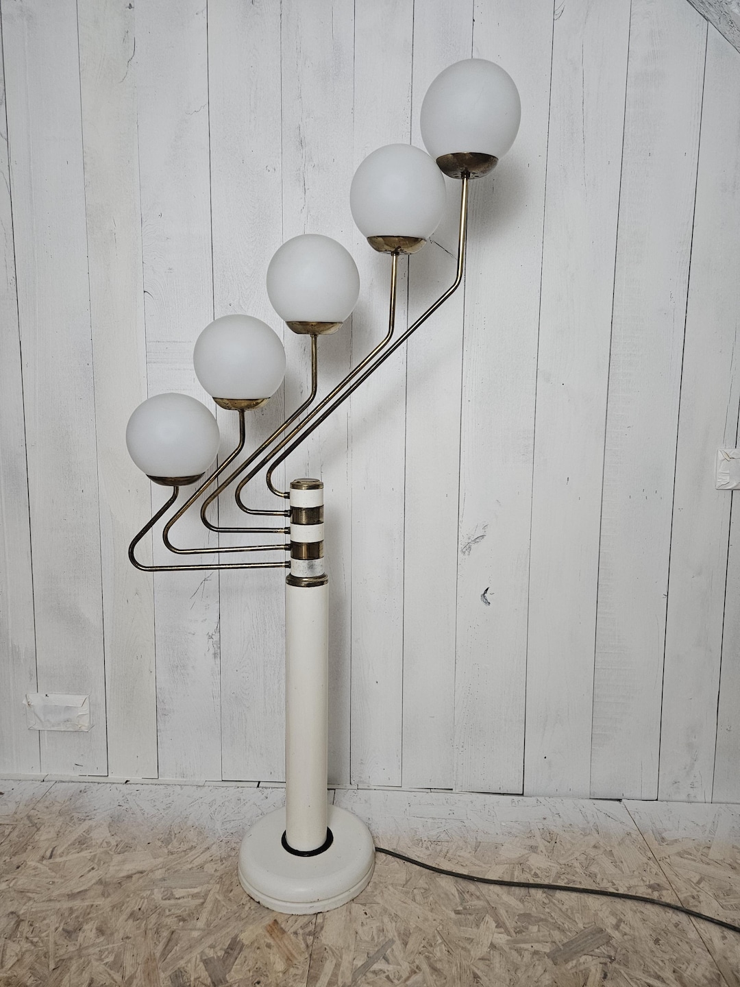Mid Century 5-globe Floor Lamp | Space Age Brass Waterfall Light - Etsy