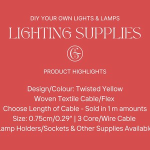 Custom Textile Cable | 3 Core DIY Electrical Fabric Flex | Coloured ...
