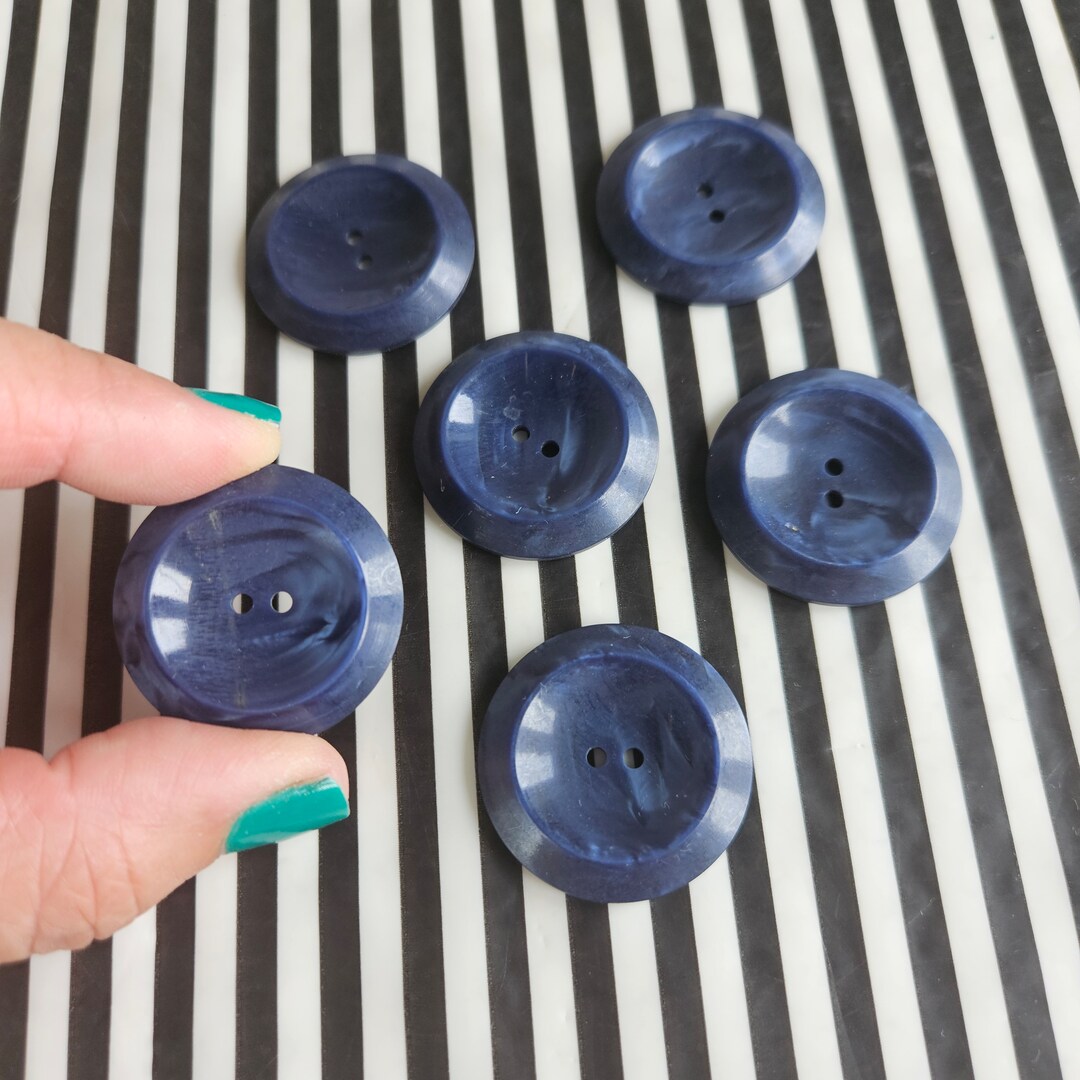 Vintage Pearl Swirl Pattern Buttons | Set of 6 X Buttons | Denim Blue ...
