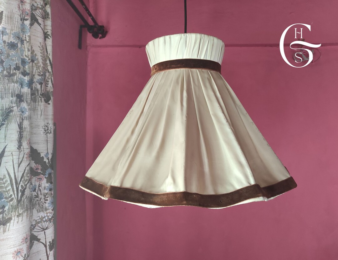 Extra Large Vintage Velvet Edge Lampshade Opulent 50s - Etsy