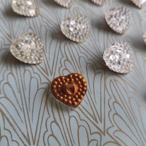 Vintage Heart Buttons | 24 Diamanté Buttons | Czech Glass 1950s | Rare ...