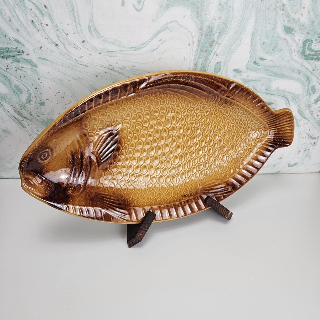 Large Ceramic Fish Platter | Vintage 70s Serving Plate | Made by KIL ...