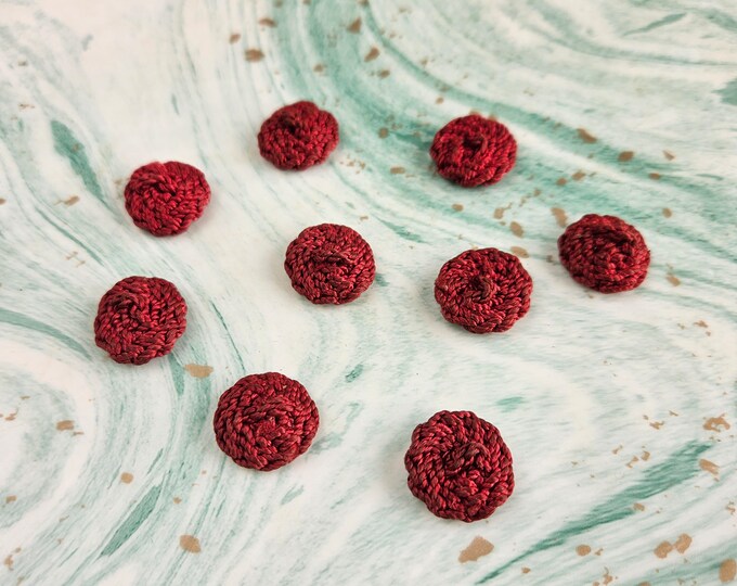 9 Rosette Woven Buttons | Set of Vintage Buttons | Hand Made Flower ...