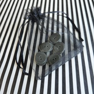 Grey Oval Buttons | Concentric Circle Buttons | Set of 5 Lead Grey ...