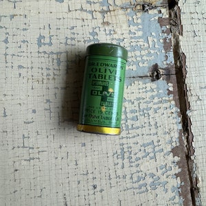 VINTAGE Olive Tablets Tin Dr Edwards Columbus, Ohio Medicine Tin First ...