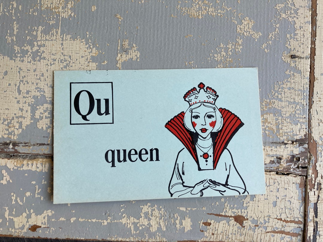 VINTAGE Queen + Quack Duck Phonics Flashcard - Picture Card - 1955 ...