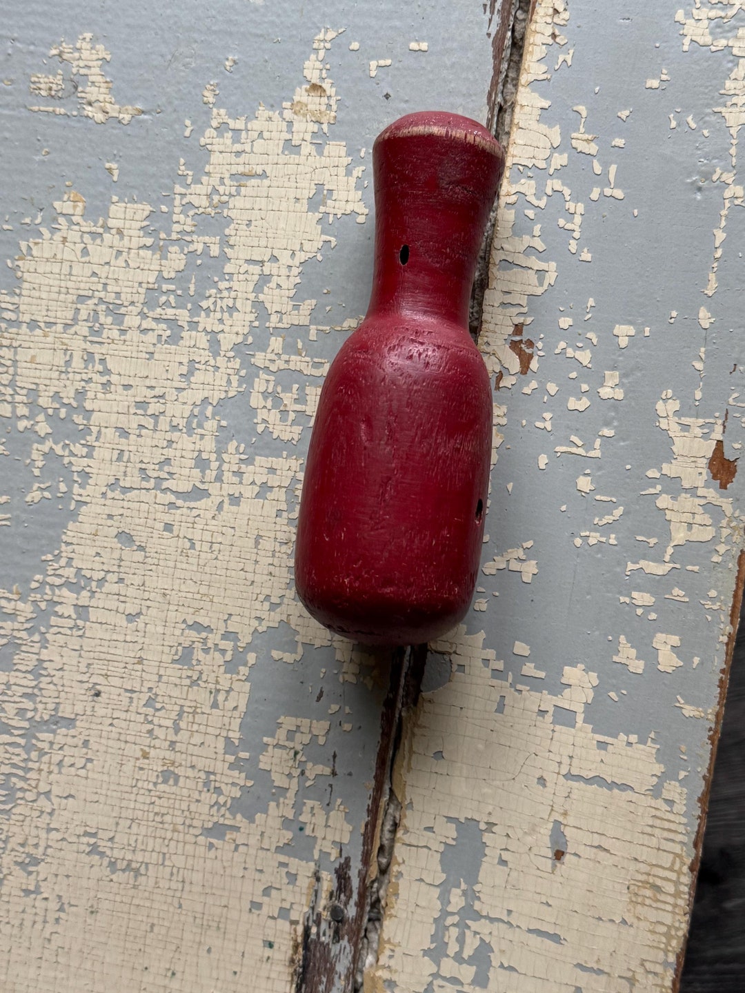 VINTAGE Red Painted Darning Egg - Wood Sock Darner- Sewing Tool- Patina ...