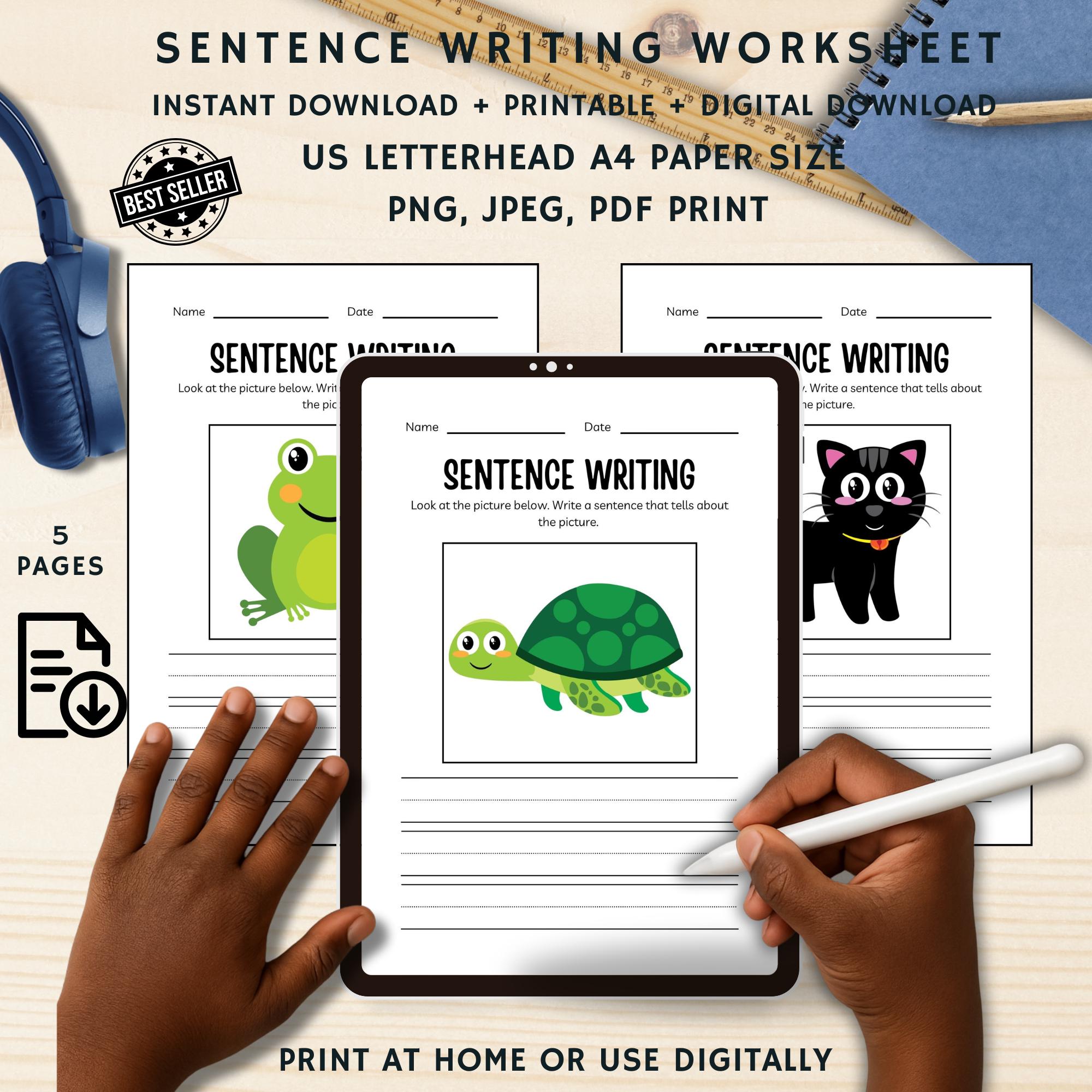 Printable Sentence Writing Activity | Kindergarten & Elementary ...