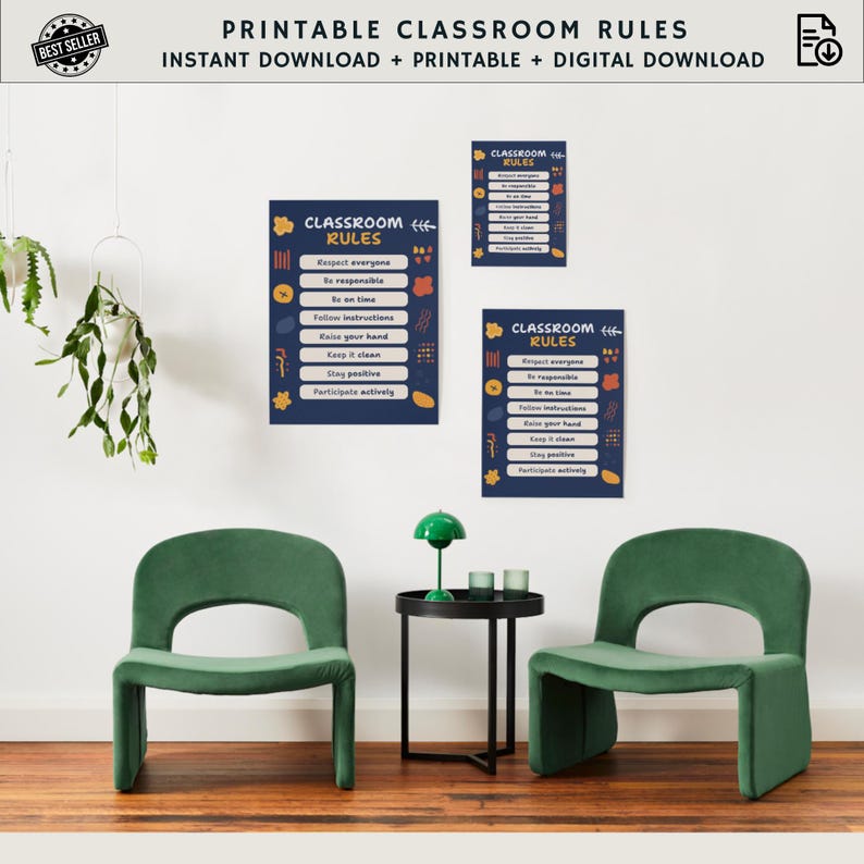 Printable Classroom Rules Posters | Fun and Colorful Class Rules for ...