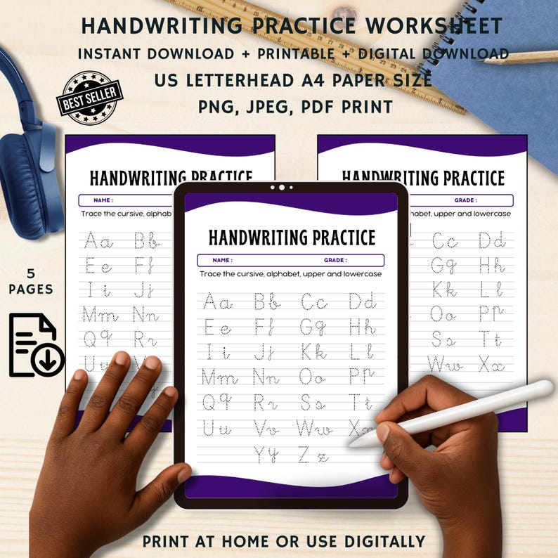 Handwriting Practice Worksheets | Kindergarten Handwriting Workbook ...