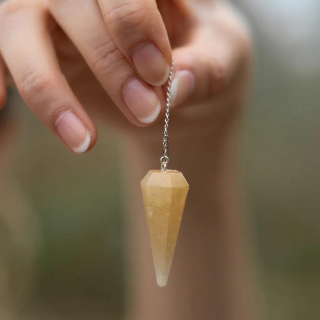 Handmade Yellow Citrine Crystal Pendulum Natural Gemstone Energy ...