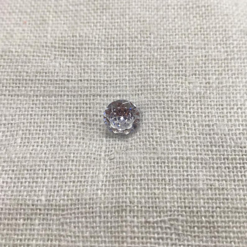 Buy White Sapphire 13-14CT Round Cut Loose Gemstone, Clear Faceted ...