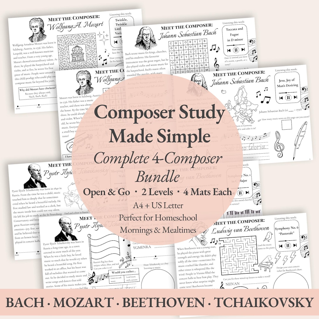 Composer Study Made Simple Bundle | Bach, Mozart, Beethoven ...