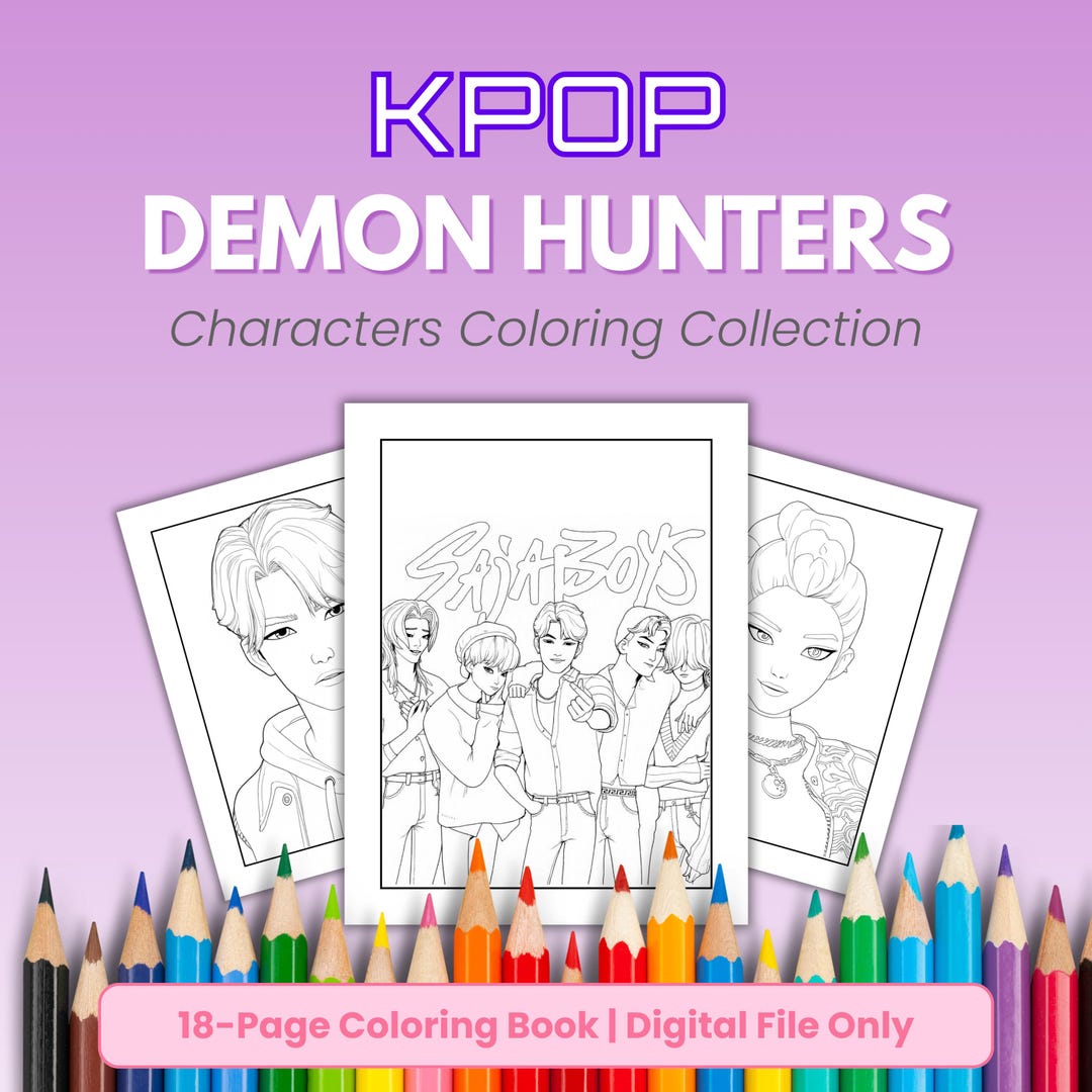 Kpop Demon Hunters Printable Coloring Book PDF – Digital Download ...