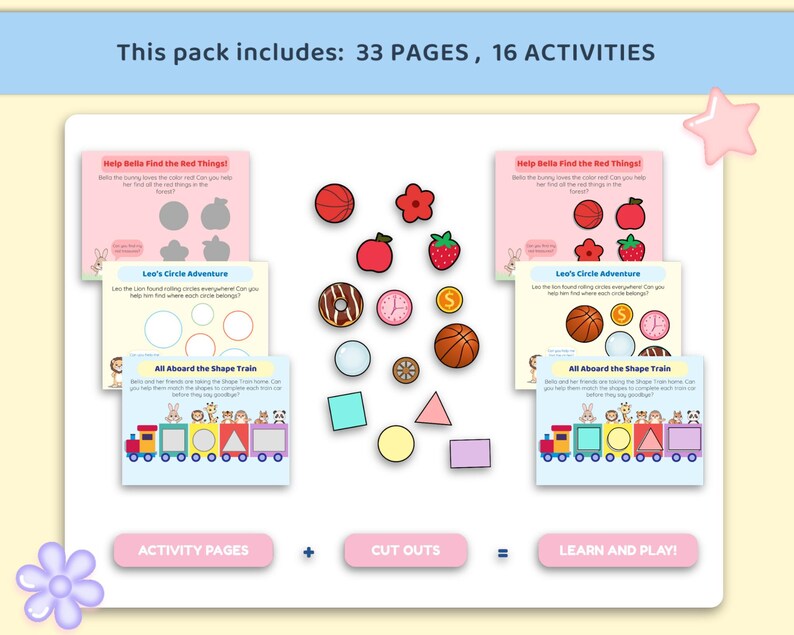 Toddler Busy Book Printable | Color & Shape Matching for Ages 1-3 ...