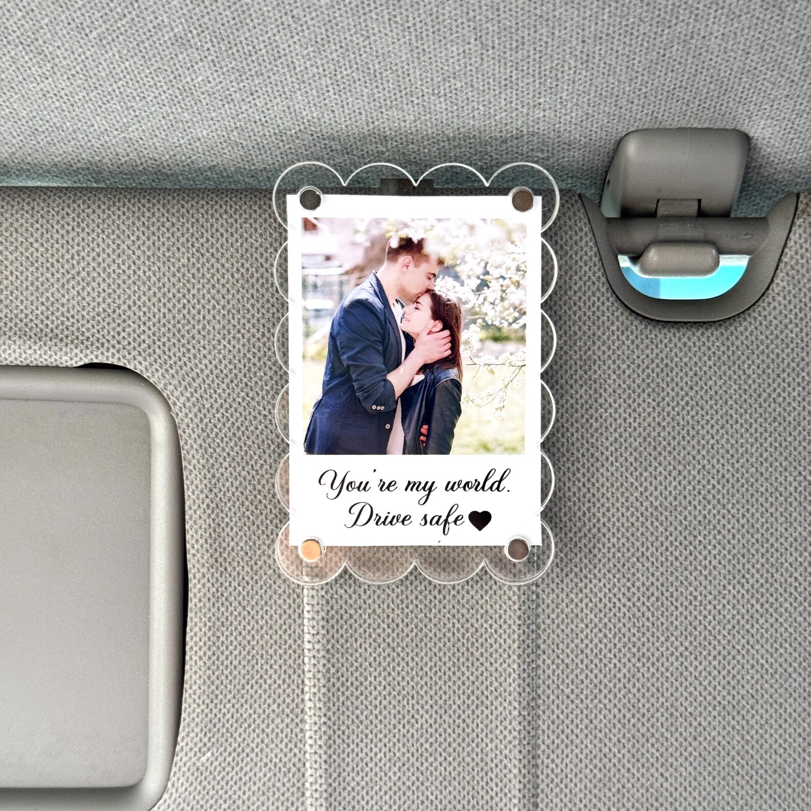 Personalized Photo Car Visor Clip, Custom Car Photo Frame, Drive Safe ...