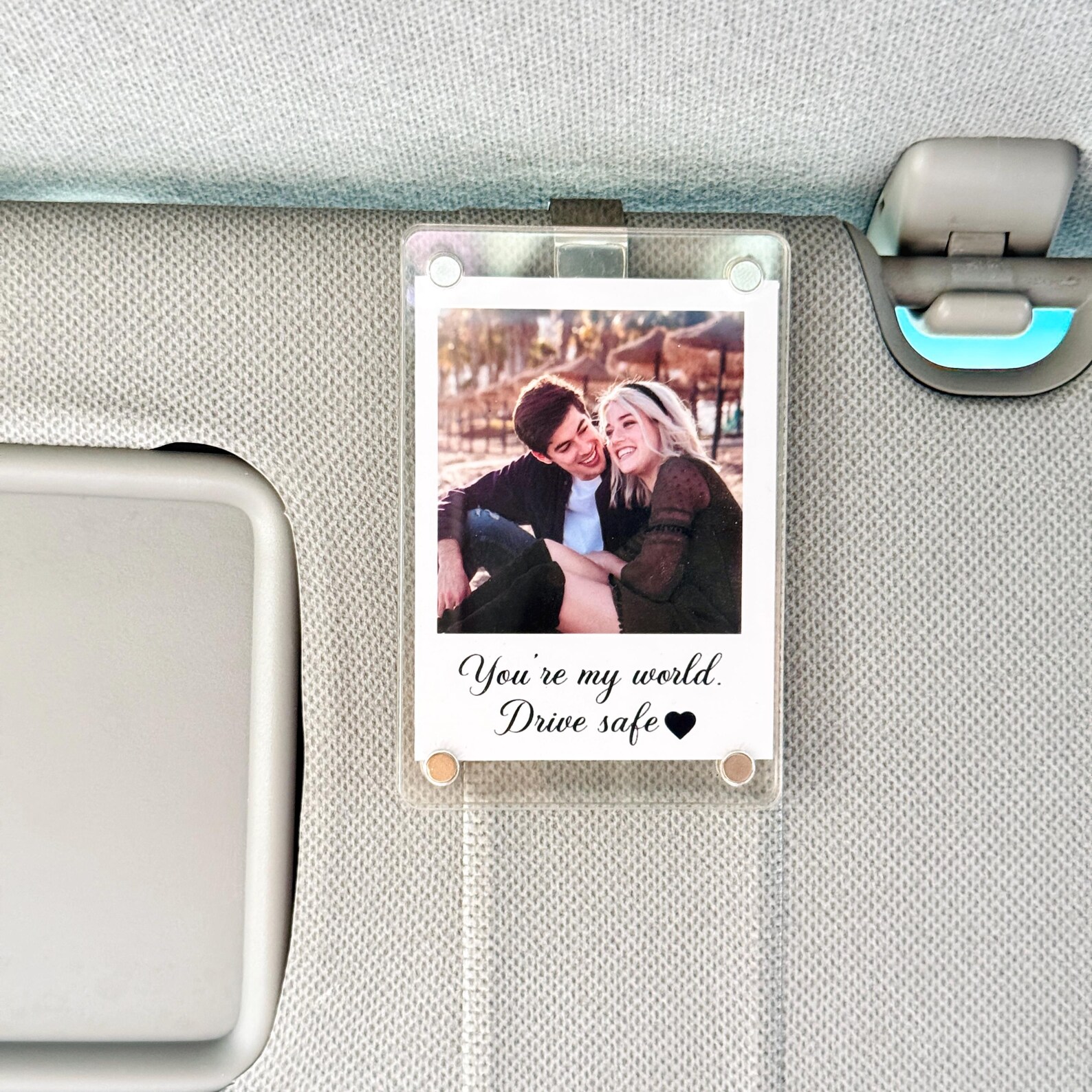 Personalized Photo Car Visor Clip, Custom Car Photo Frame, Drive Safe ...