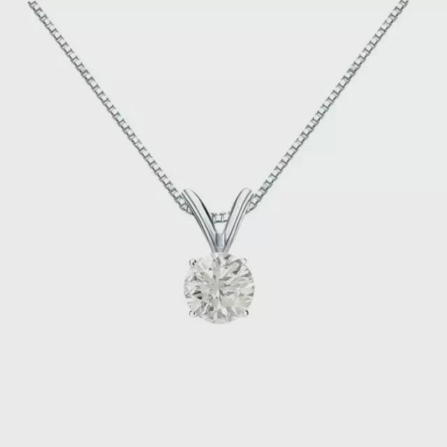 Lab Grown Diamond Pendant Necklace, Minimalist Silver, Sustainable ...