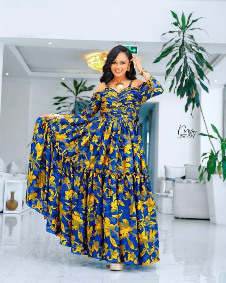 Chiffon Kemis | Handcrafted Ethiopian and Eritrea Chiffon Dresses - Etsy