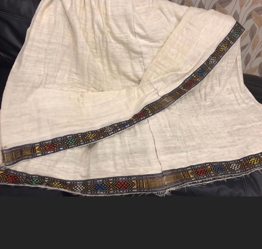 Traditional Ethiopian & Eritrean Gabi | Handwoven Cotton Shawl ...