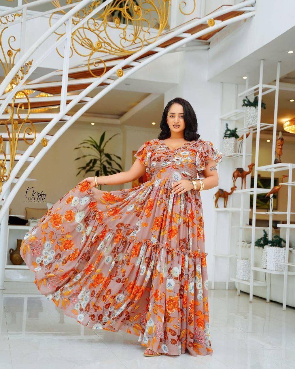 Chiffon Kemis | Handcrafted Ethiopian and Eritrea Chiffon Dresses - Etsy