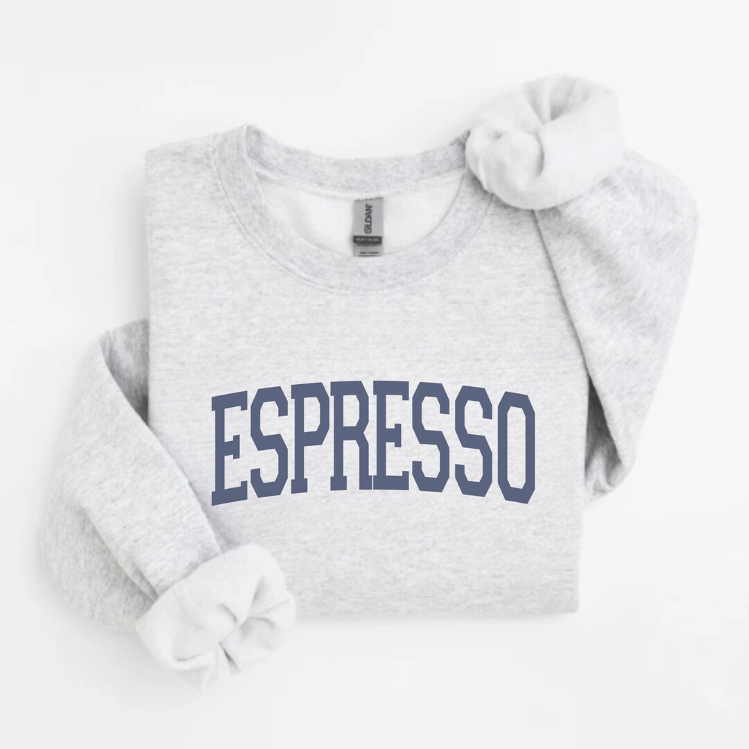 Espresso Varsity Aesthetic Crewneck, Coffee Lover Sweatshirt, Coffee ...