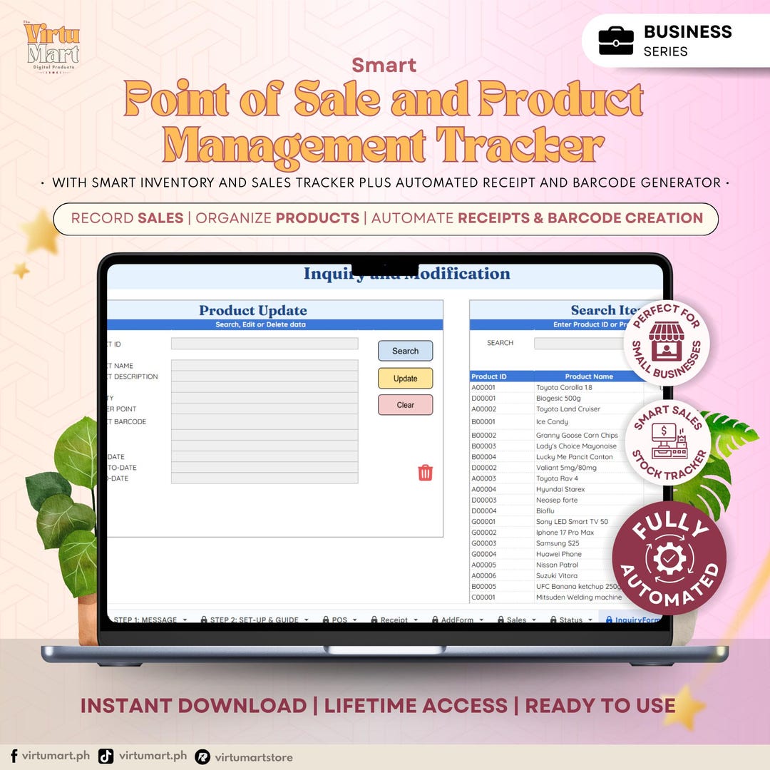 Smart Point of Sale and Product Management Tracker | Google Sheets POS ...