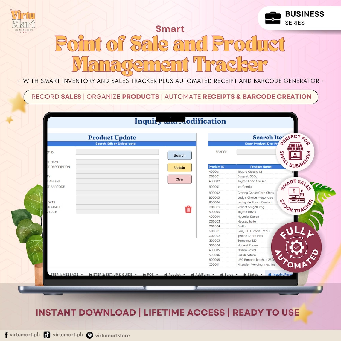 Smart Point of Sale and Product Management Tracker | Google Sheets POS ...