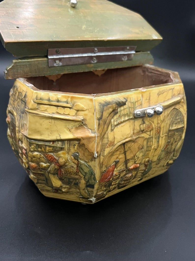Vintage Anton Pieck Wooden Box Purse From the 1970s. Decoupage Design ...