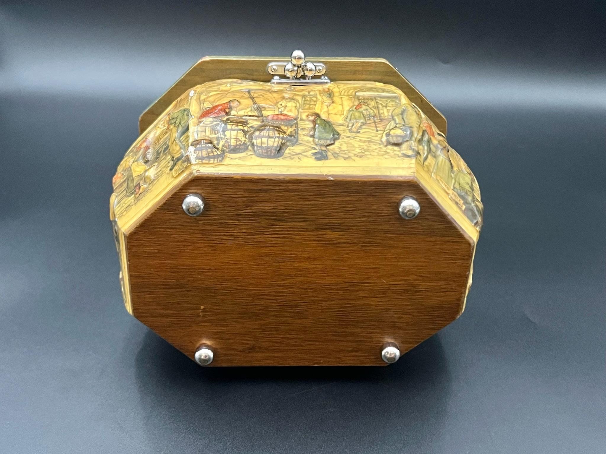 Vintage Anton Pieck Wooden Box Purse From the 1970s. Decoupage Design ...