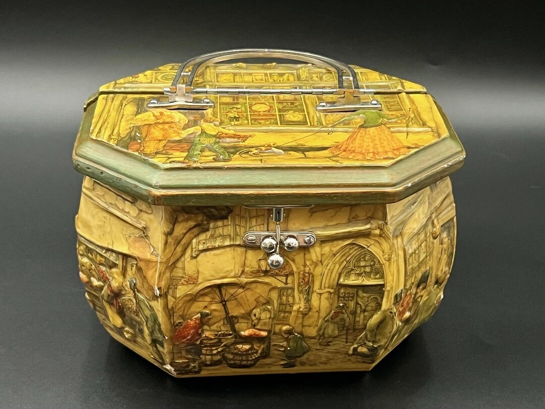 Vintage Anton Pieck Wooden Box Purse From the 1970s. Decoupage Design ...