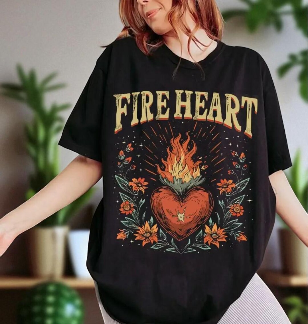 Dark Academia Fireheart Graphic Tee – Unisex Throne of Glass Inspired T ...
