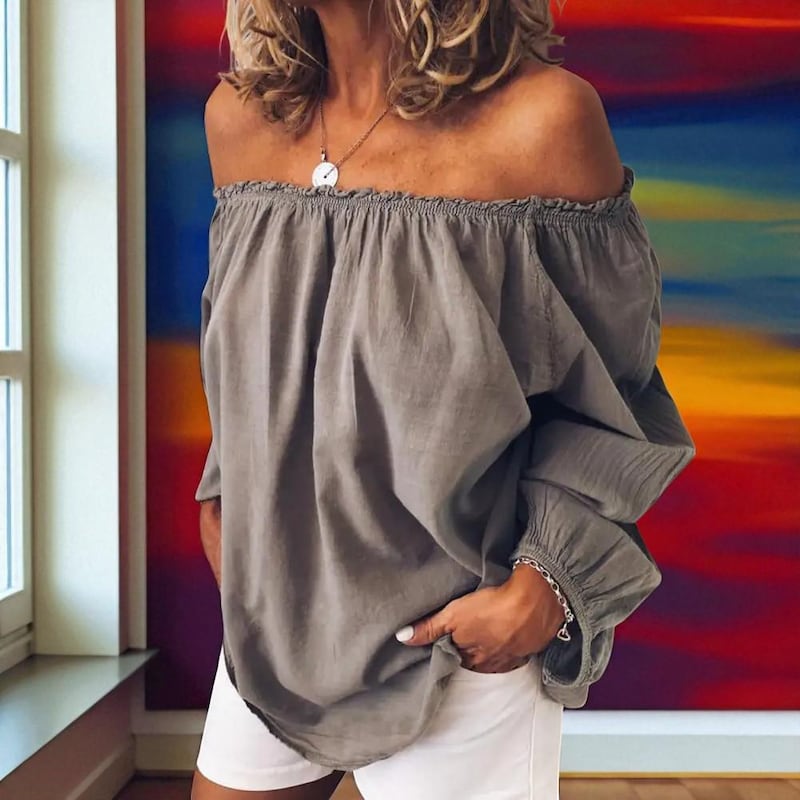 Off Shoulder Pleated Top - Etsy UK