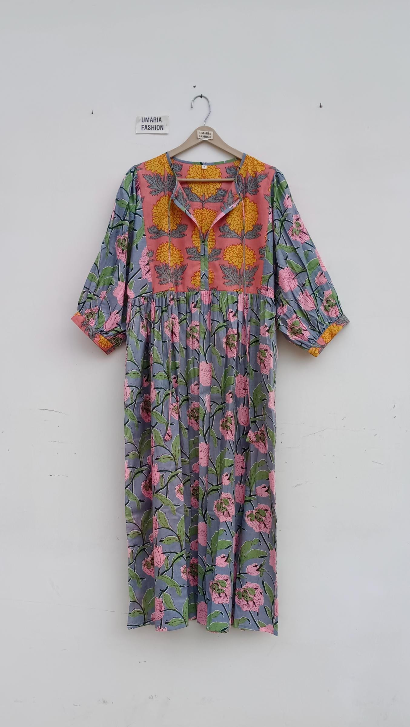 Handmade Floral Cotton Midi Dress - Bohemian Summer Dress - Etsy