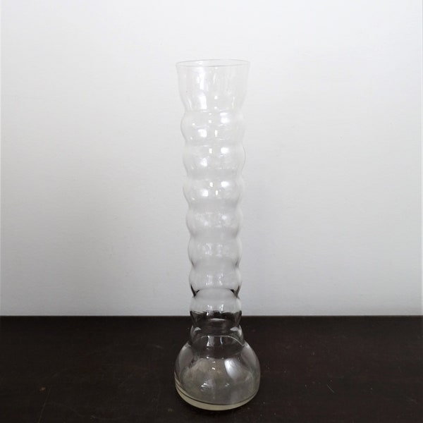 Ribbed Glass Vase Horizontal Vintage - Etsy