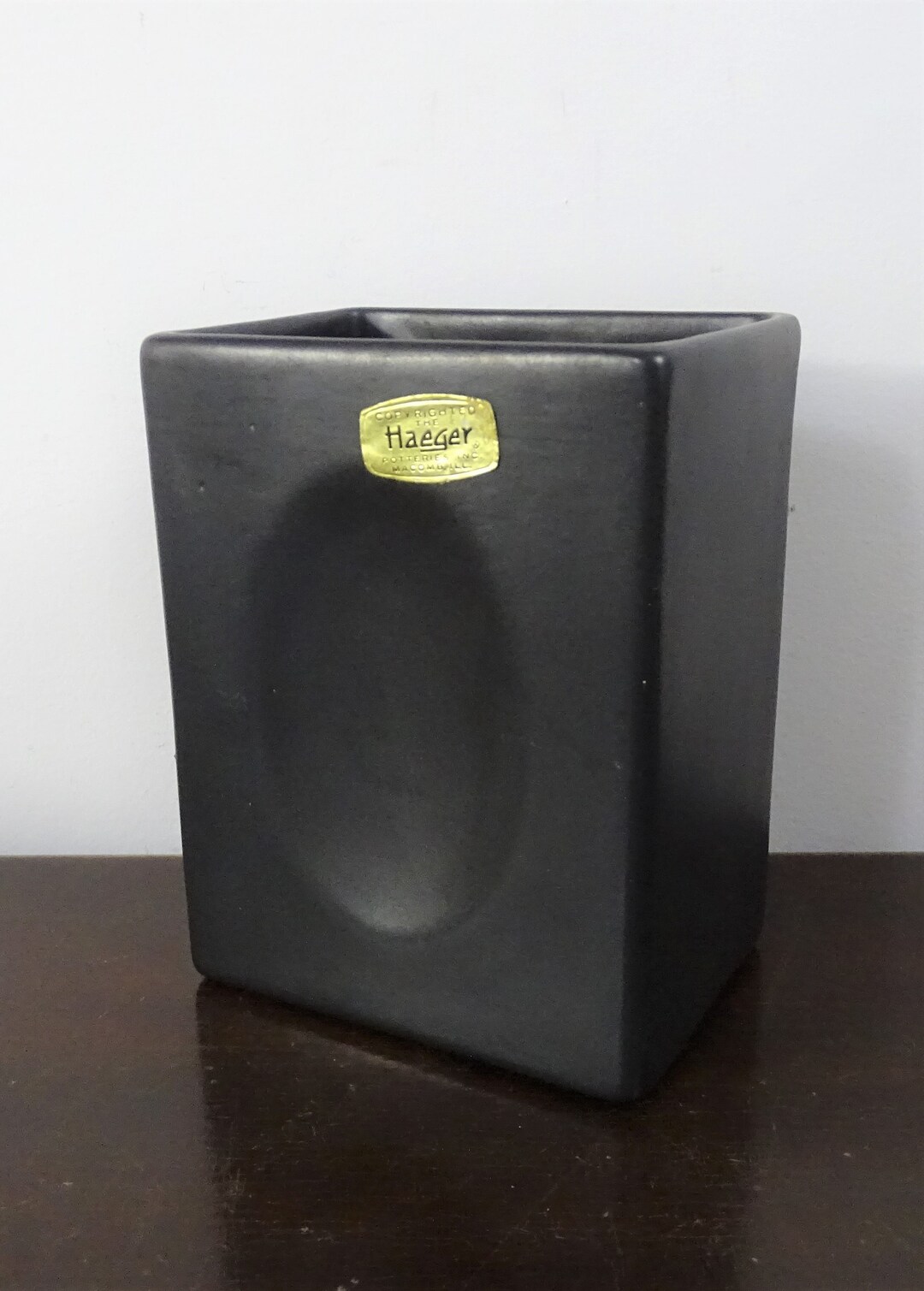 Modern Vintage Matte Black Cube Block Flower Vase 1950s Mid - Etsy