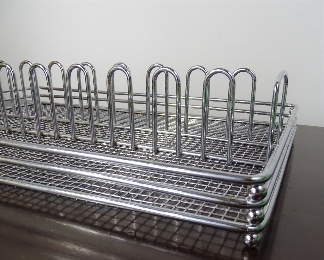 Silver Metal Mesh Drawer Organizer Tray Rack, Vintage Flatware ...