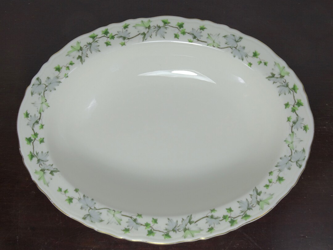 Vintage Ivy Leaf Flower Oval Serving Bowl, Theodore Haviland New York ...