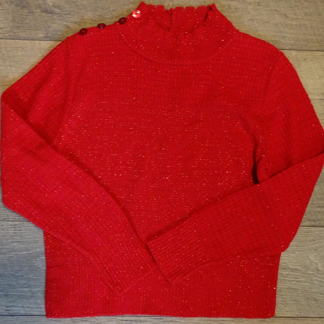 Women's Sparkly Glitter Knit Sweater, Shiny Metallic Mock Turtleneck ...