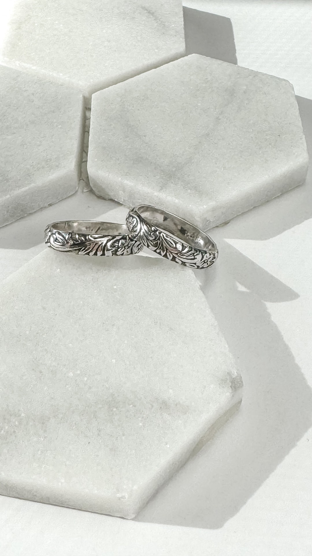 Western Floral Scroll Handmade Stacking Ring Midi Stacking Ring ...